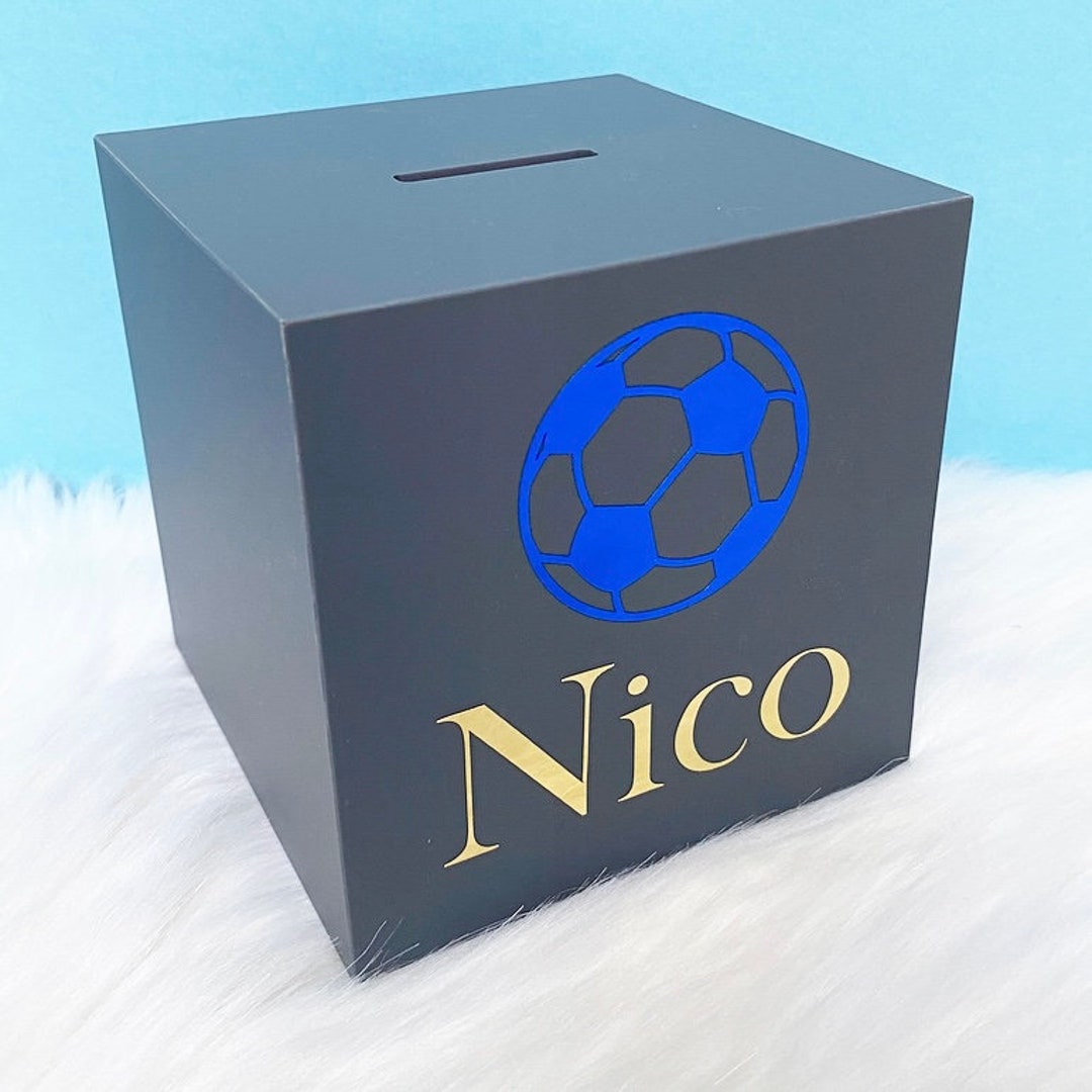 Money Box | Personalised Football Piggy Bank | Any Name Custom Made ...