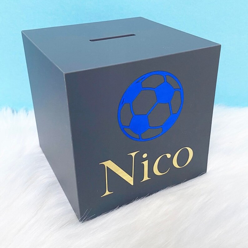 Money Box | Personalised Football Piggy Bank | Any Name Custom Made ...