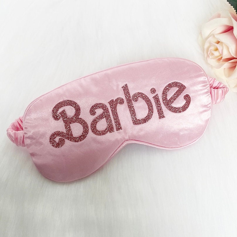 Barbie Eye Mask Personalised Silk Satin Mask Barbie Font Sleep Mask ...