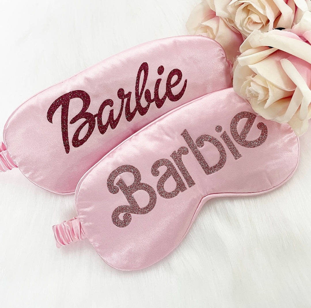 Barbie Eye Mask | Personalised Silk Satin Mask | Barbie Font | Sleep ...