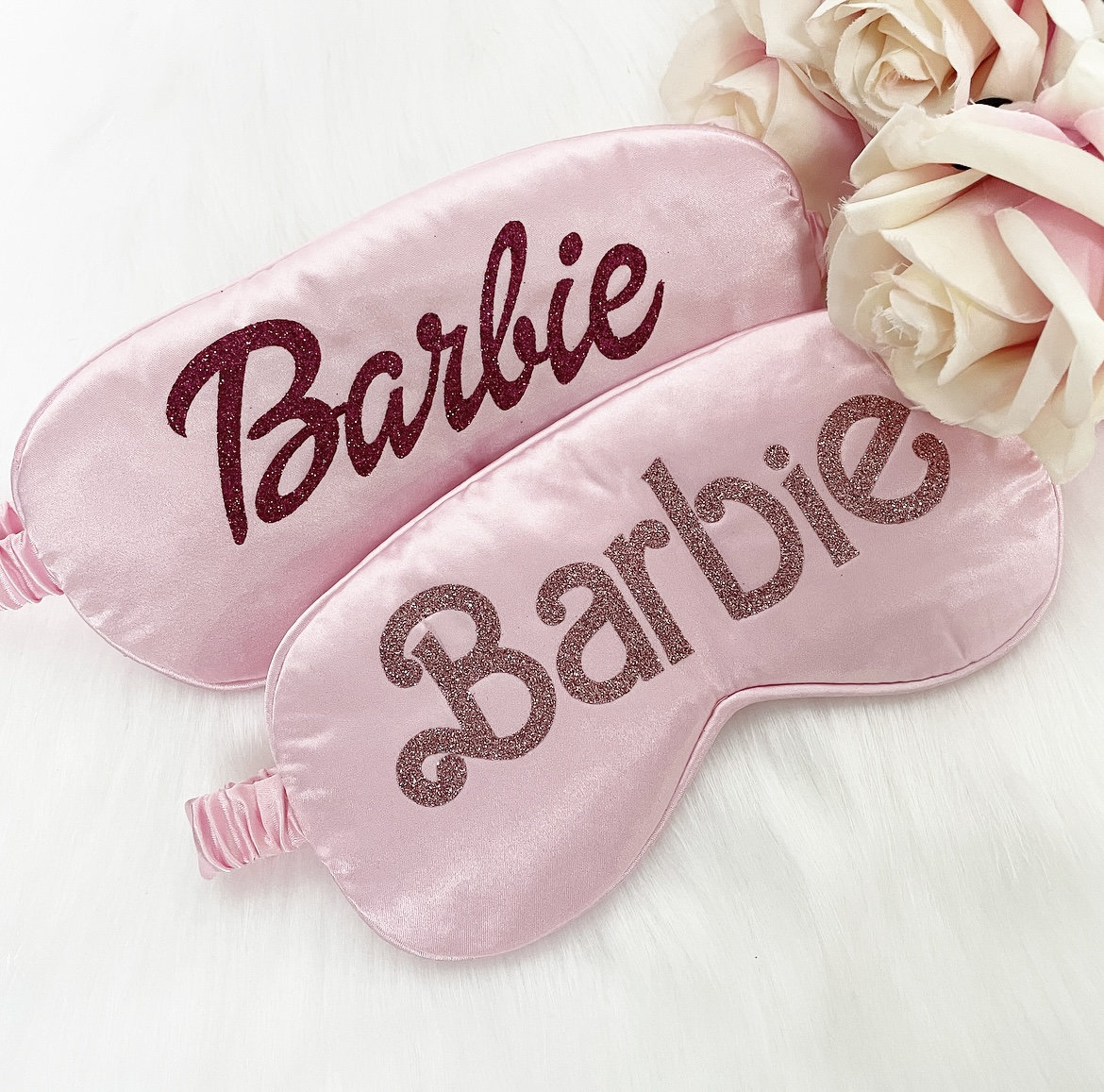 Barbie Eye Mask Personalised Silk Satin Mask Barbie Font Sleep Mask ...