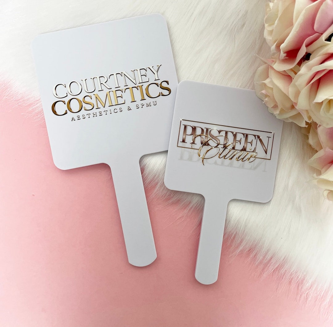 Logo/ Image Handheld Mirror Personalised Mirror 3 Colours Travel Mirror ...