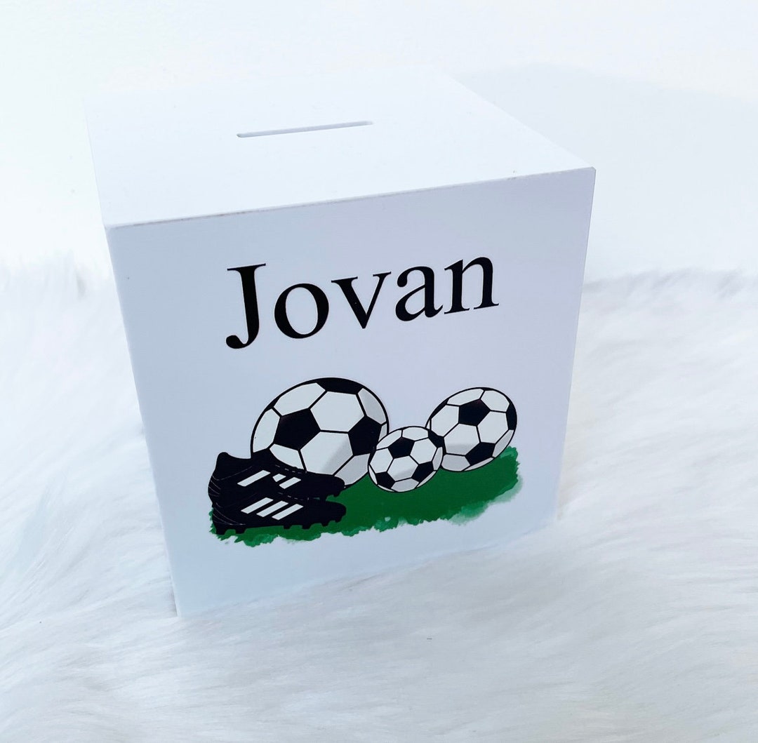 Custom Money Box Personalised Football Any Name Savings Box Gift for ...