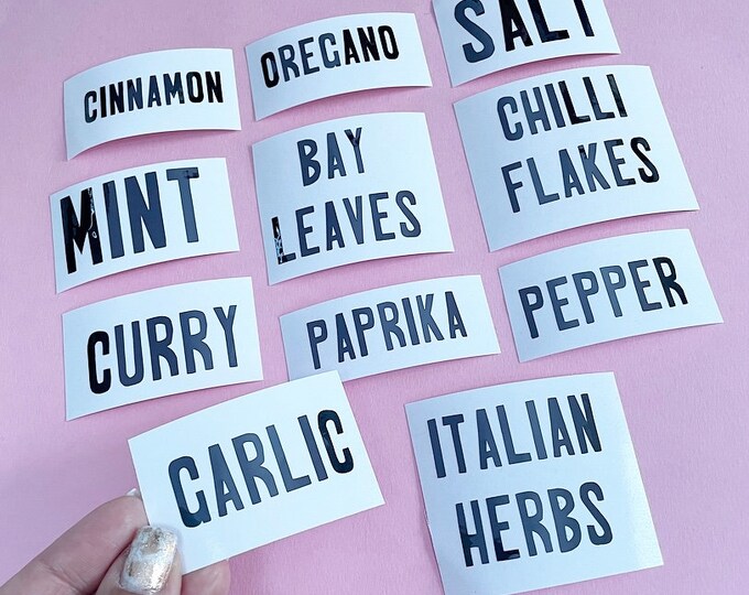 Custom Spice Jar Labels Vinyl Decal/sticker - Etsy
