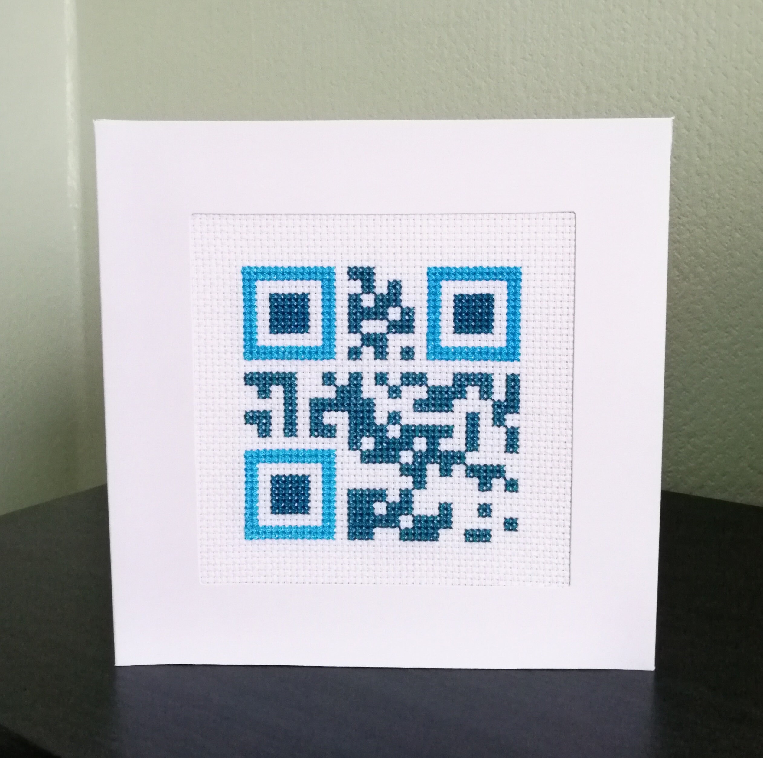 Hand Stitched QR Code Happy Birthday Card - Etsy