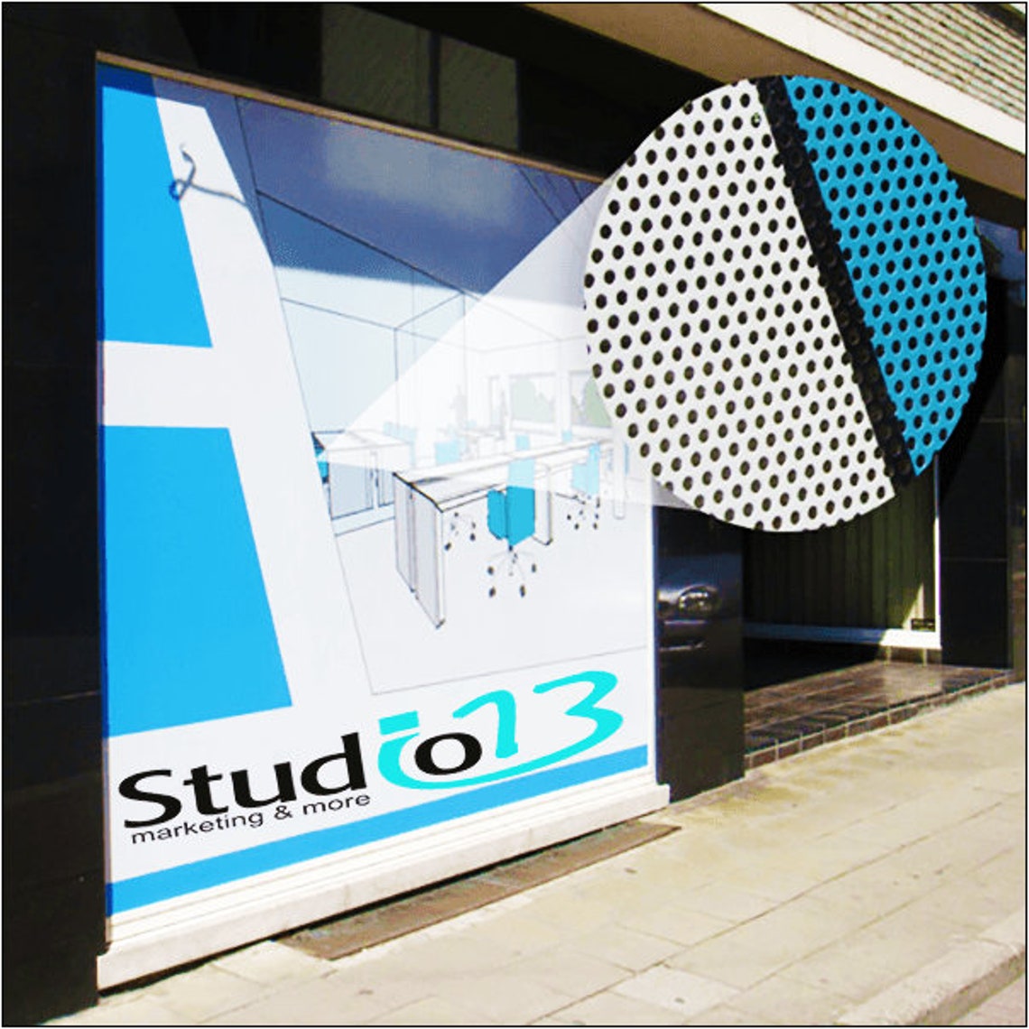 Premium Perforated One Way Vision Privacy Window Adhesive Vinyl Film ...