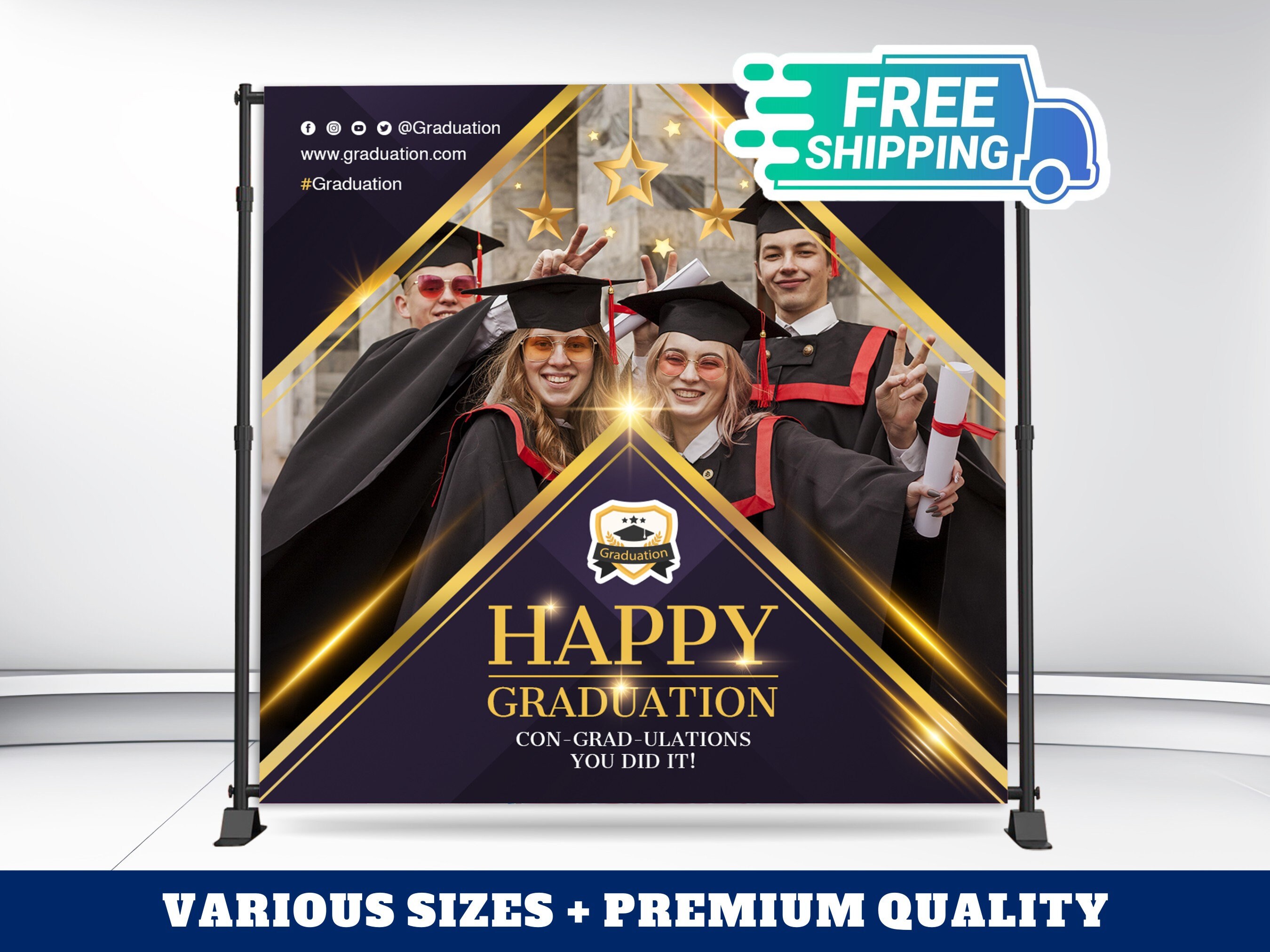 Graduation Backdrop, Grad Banner, Grad Backdrop, Graduation Step and ...