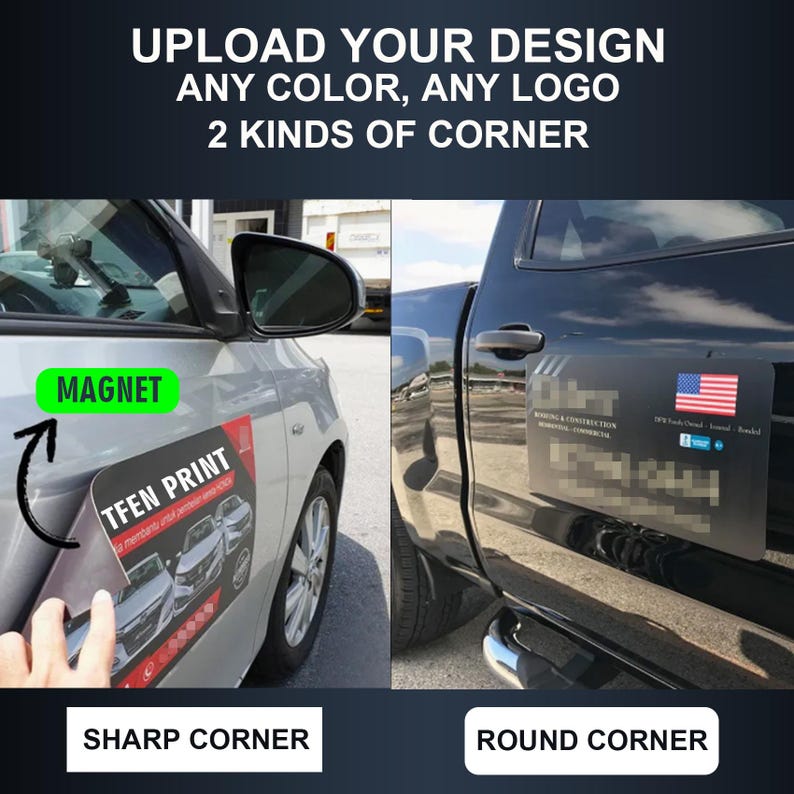 Custom Car Magnet Set of 2, Multi Size Custom Printed Auto Truck Car Magnet Advertising Logo ...