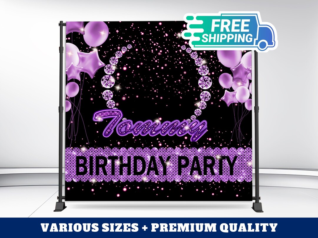 Custom Backdrop Banner Complete Custom Design Birthday Party Banner ...