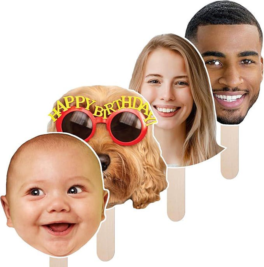 Custom Face Stickers | Handheld Face Cutouts, 6"–36" | Pet Face Cutouts ...