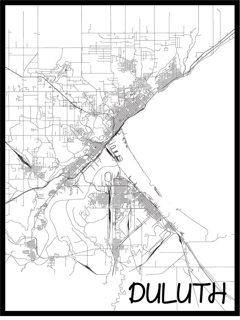 Duluth Minnesota Decorative Map, Wall Art, Printable - Etsy