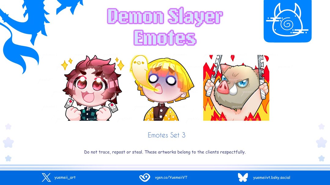 Demon Slayer Emotes SET 3 Twitch/discord/p2u - Etsy