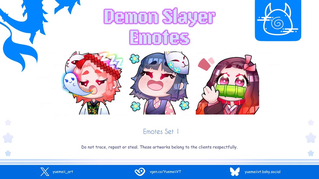 Demon Slayer Emotes SET 1 Twitch/discord/p2u - Etsy