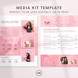 Media Kit Template Canva for Influencer and Blogger | Two Pages Media ...