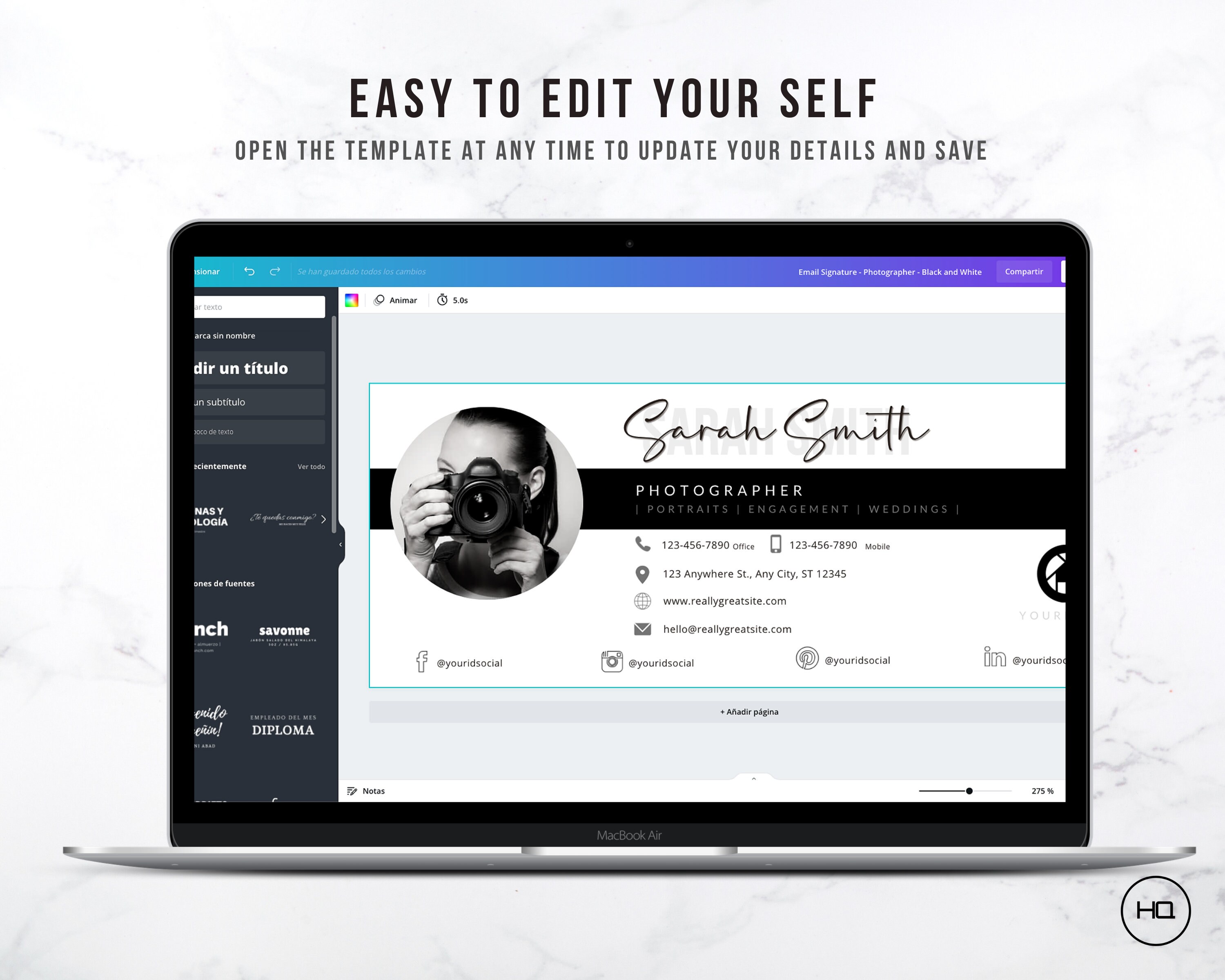 Email Signature Template Photographer | Signature Design and Email ...