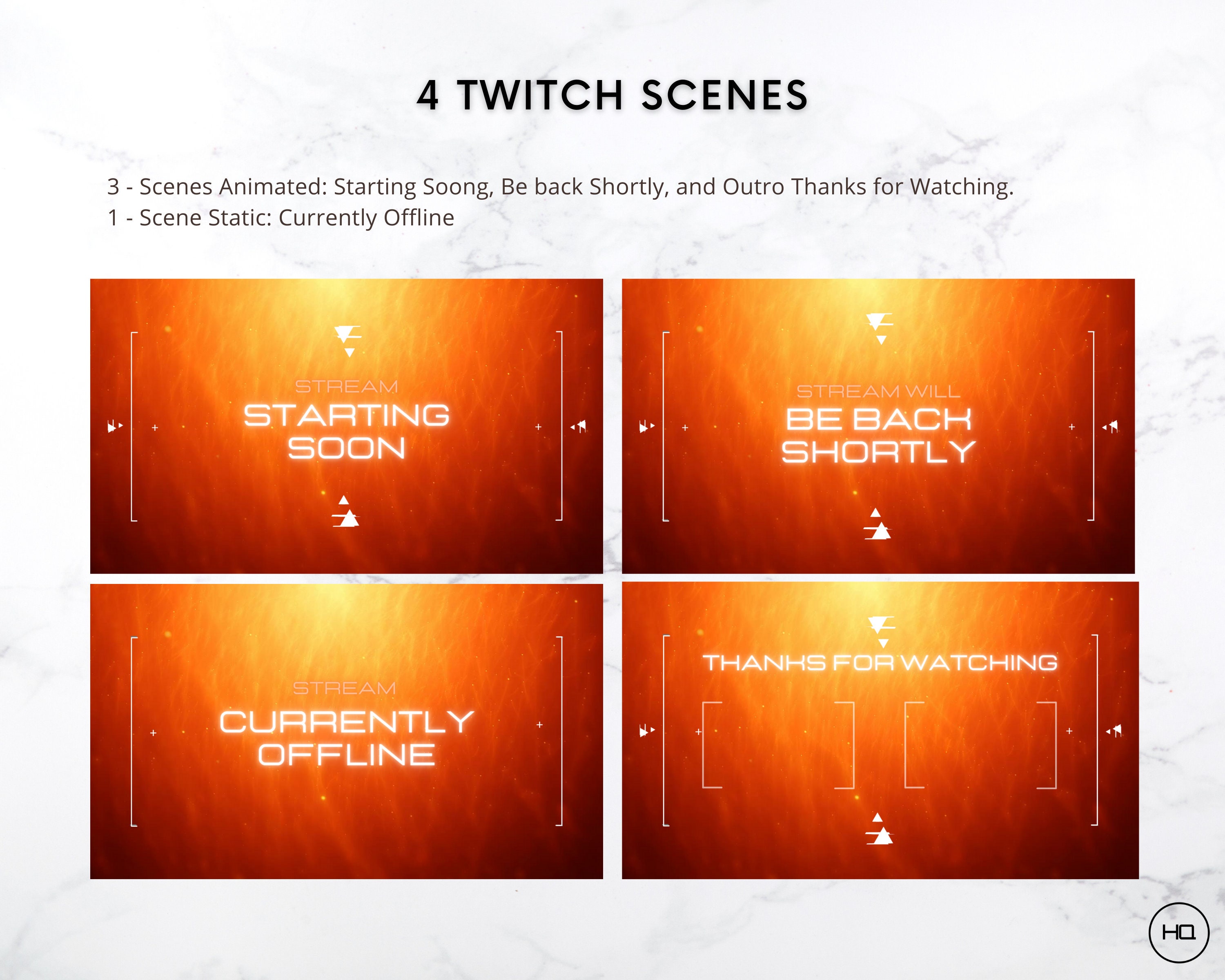 Twitch Overlay Package Orange Edition | Twitch Transition Overlays ...