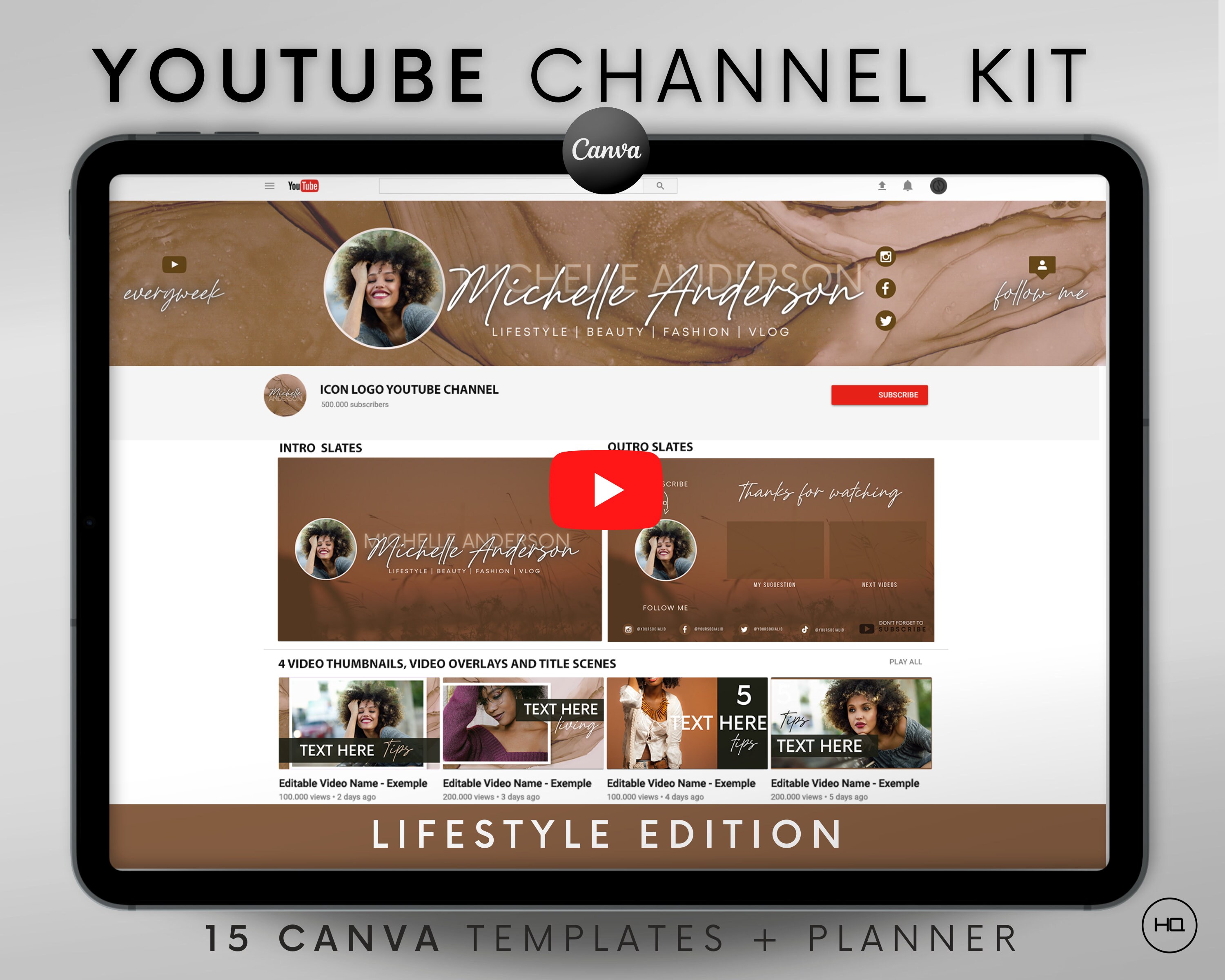 Youtube Channel Kit Youtube Banner, Intro, Outro, Video Overlay, Thumbnails Professional Youtube ...