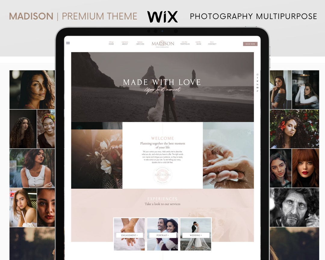 Wix Website Template for Photographer | Website Design Premium Wix ...