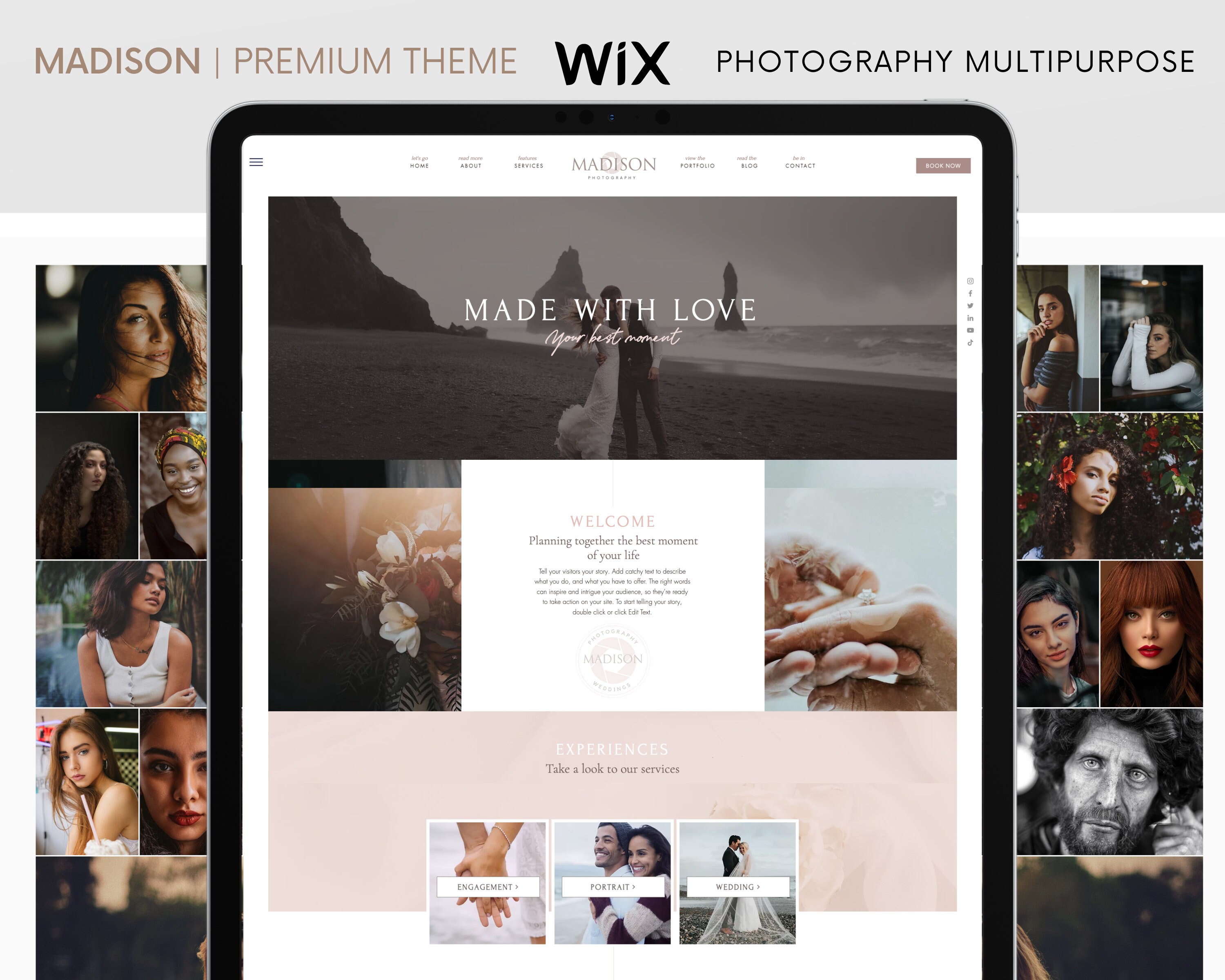 Wix Website Template for Photographer | Website Design Premium Wix ...