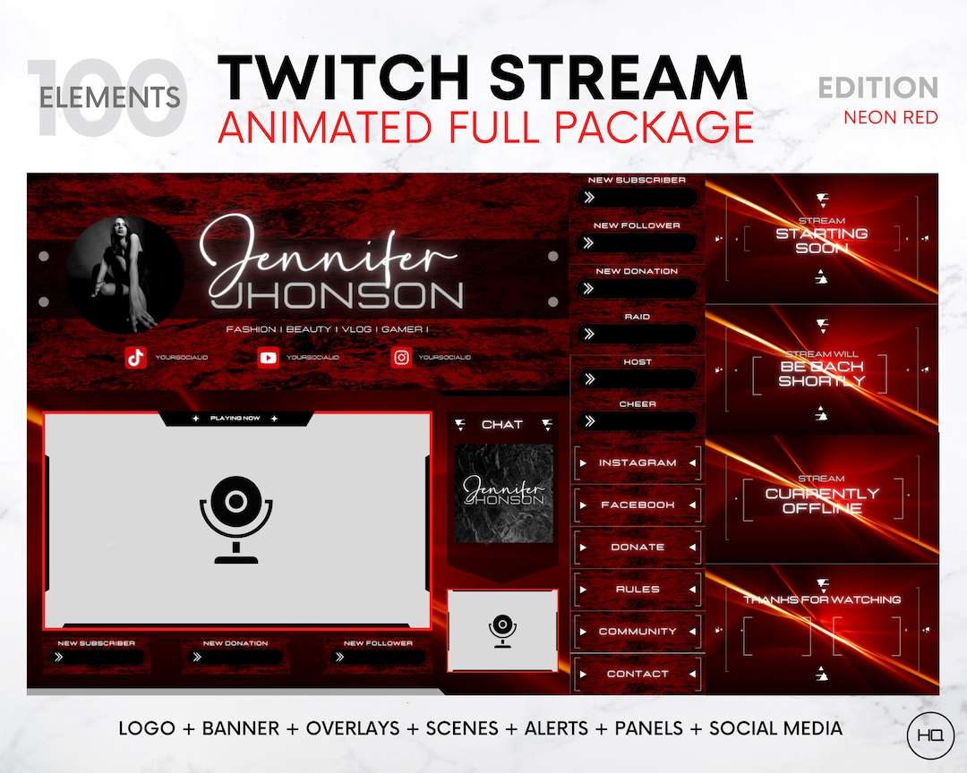 Twitch Overlay Package Red Edition | Twitch Transition Overlays ...