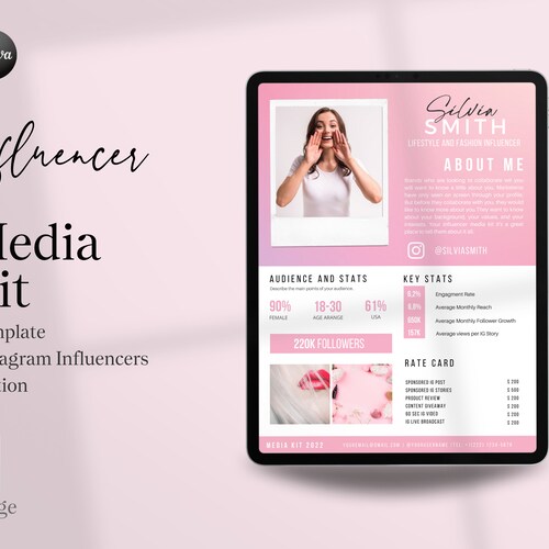 MEDIA KIT & Rate Card Template for Instagram Tiktok - Etsy