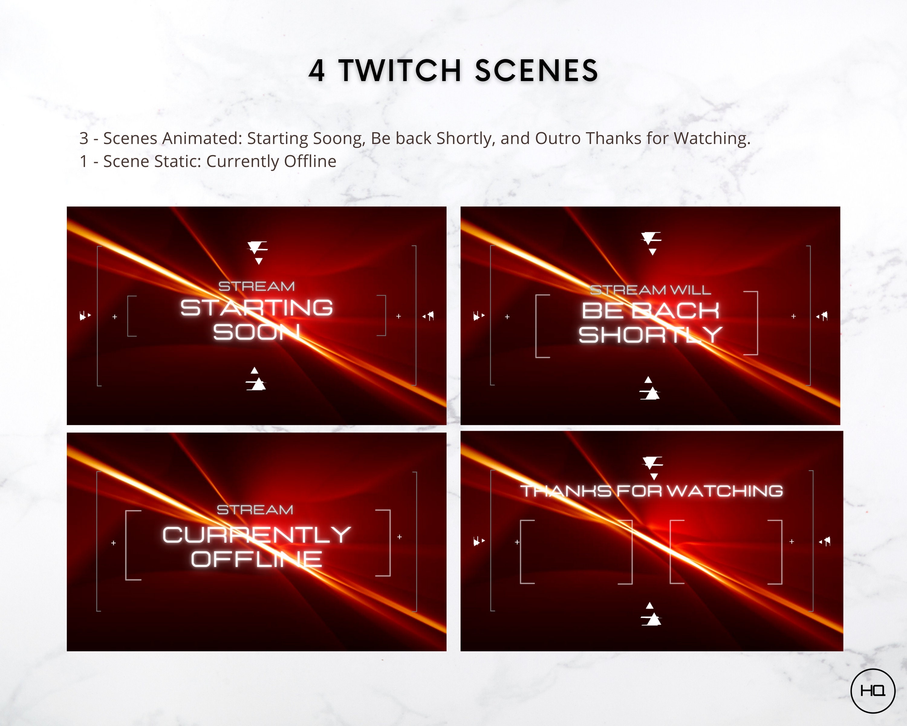 Twitch Overlay Package Red Edition Twitch Transition Overlays Animated ...