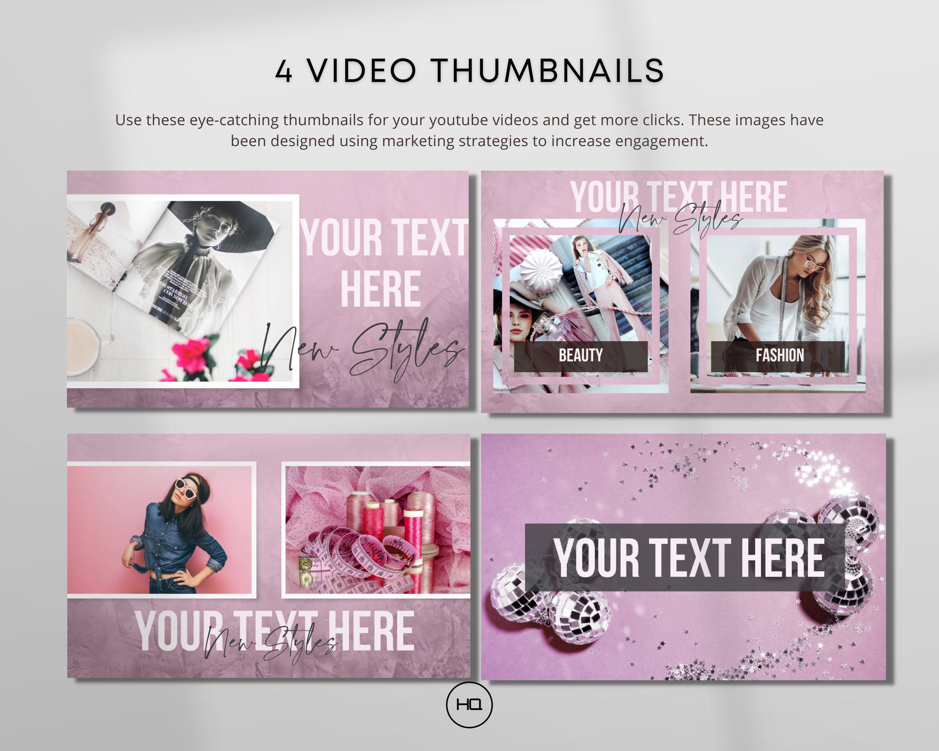 Youtube Channel Kit Pink Youtube Banner Intro Outro Video | Etsy