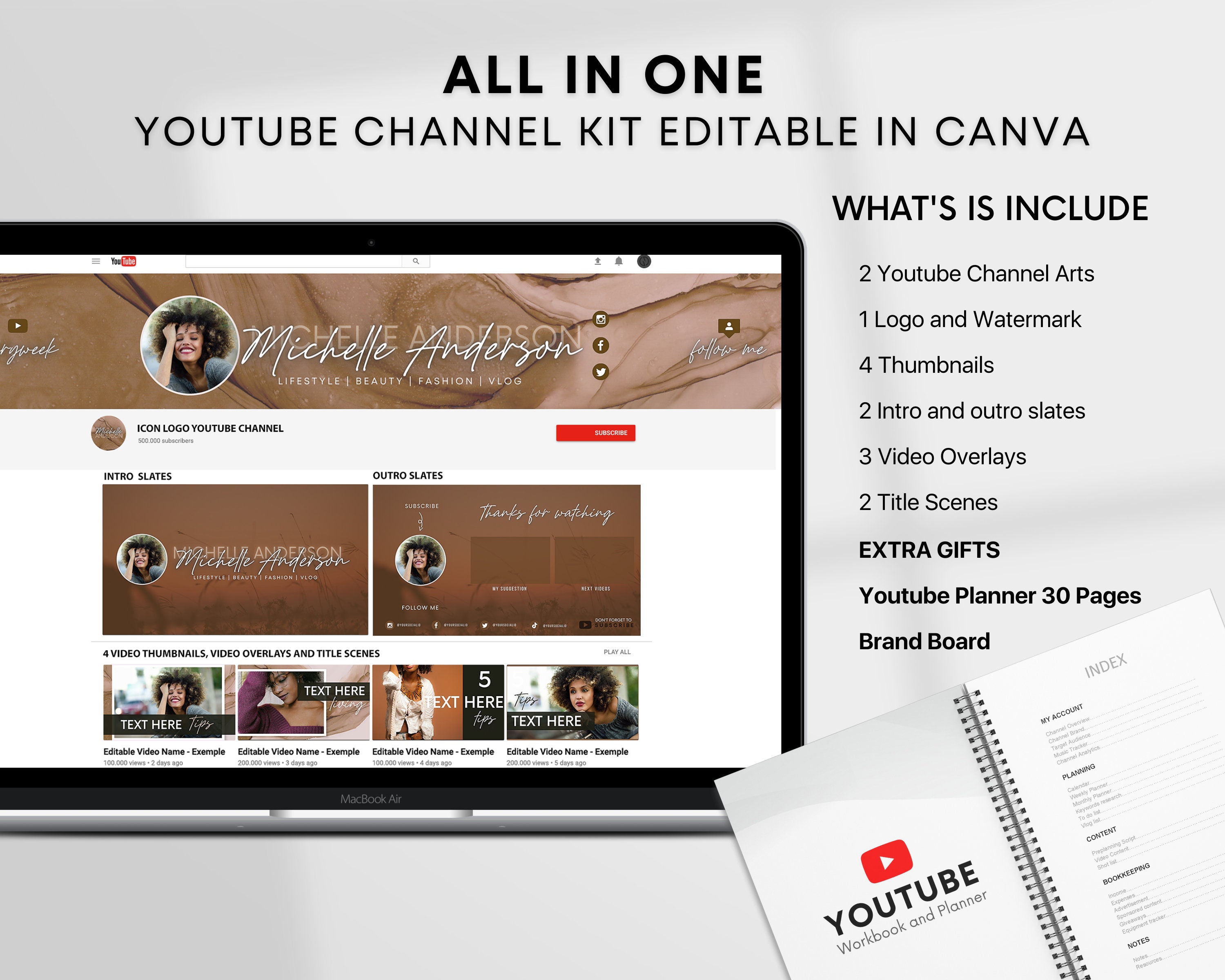 Youtube Channel Kit Youtube Banner, Intro, Outro, Video Overlay, Thumbnails Professional Youtube ...