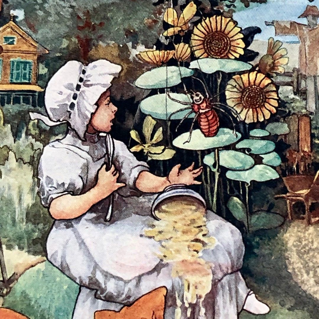 5 MOTHER GOOSE ILLUSTRATIONS. Lot of 5 Pictures Published in 1915 by ...