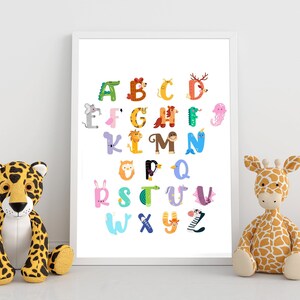 Animal Alphabets Wall Art for Daycare / Printable Alphabets / Playroom ...