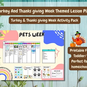 Turkey and Thanks Giving Week Themed Lesson Plan/ Turkey & Thanks ...