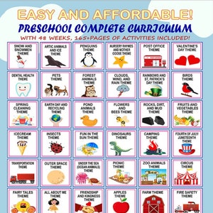 Preschool Curriculum: 48 Themed Weeks, Homeschool Printable (PDF) - Etsy