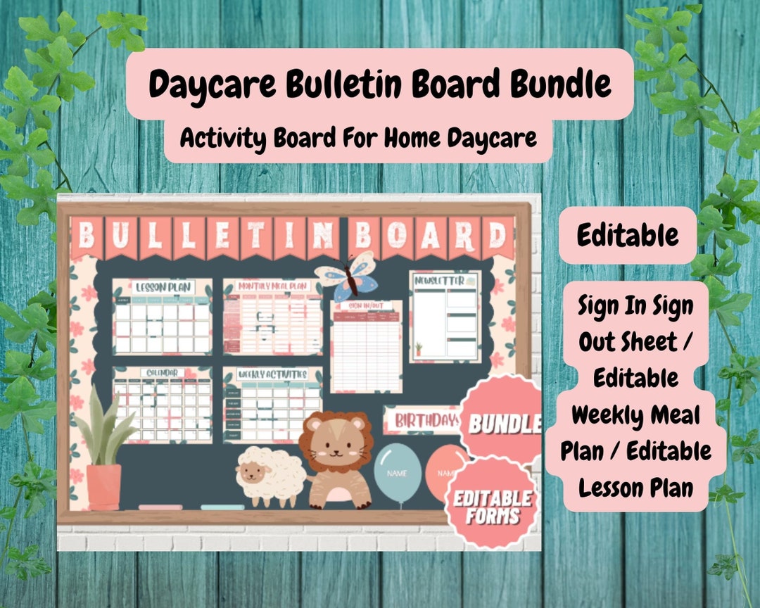 Daycare Bulletin Board Bundle Activity Board For Home Daycare Sign daycare-bulletin-board-bundle-activity-board-for-home-daycare-sign