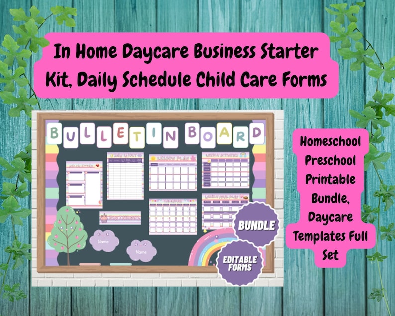 In Home Daycare Business Starter Kit, Daily Schedule Child Care Forms ...