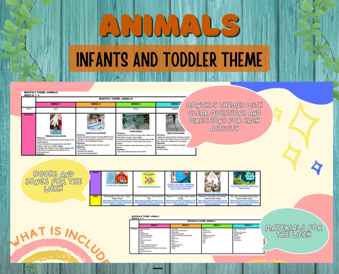 Animals Theme Lesson Plan: Toddler & Preschool Activities (printable ...