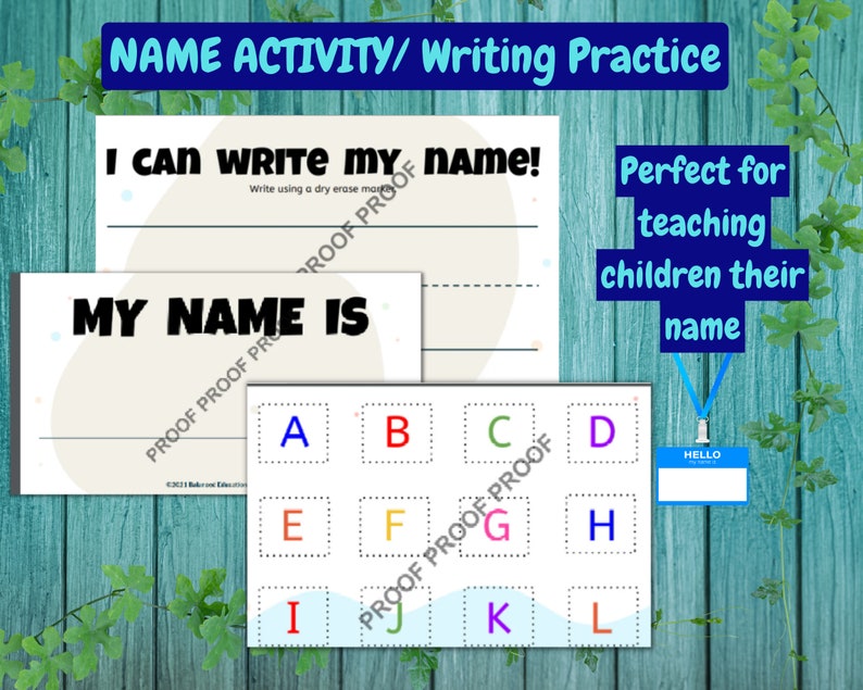 Personalized Name Writing Practice: Kids Learning Activity - Etsy