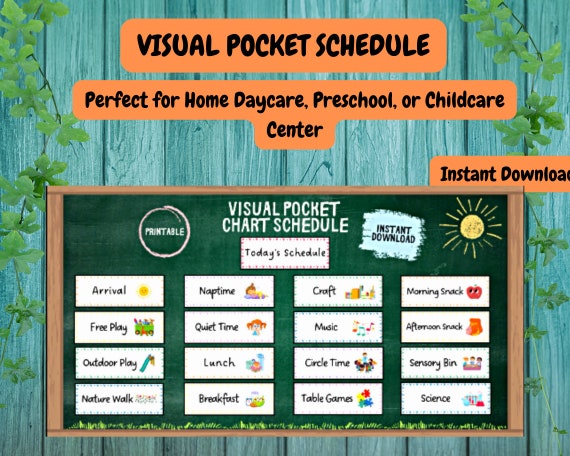 VISUAL POCKET SCHEDULE/ Perfect for Home Daycare Preschool - Etsy
