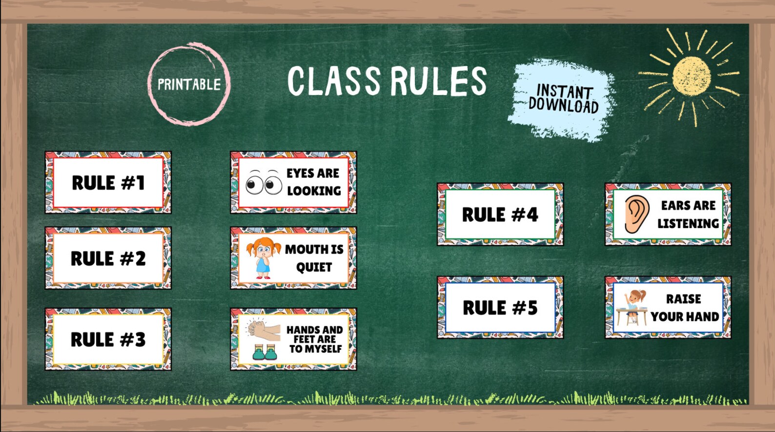 CLASS RULES POSTER/ Instant Download, Education, Back to School ...