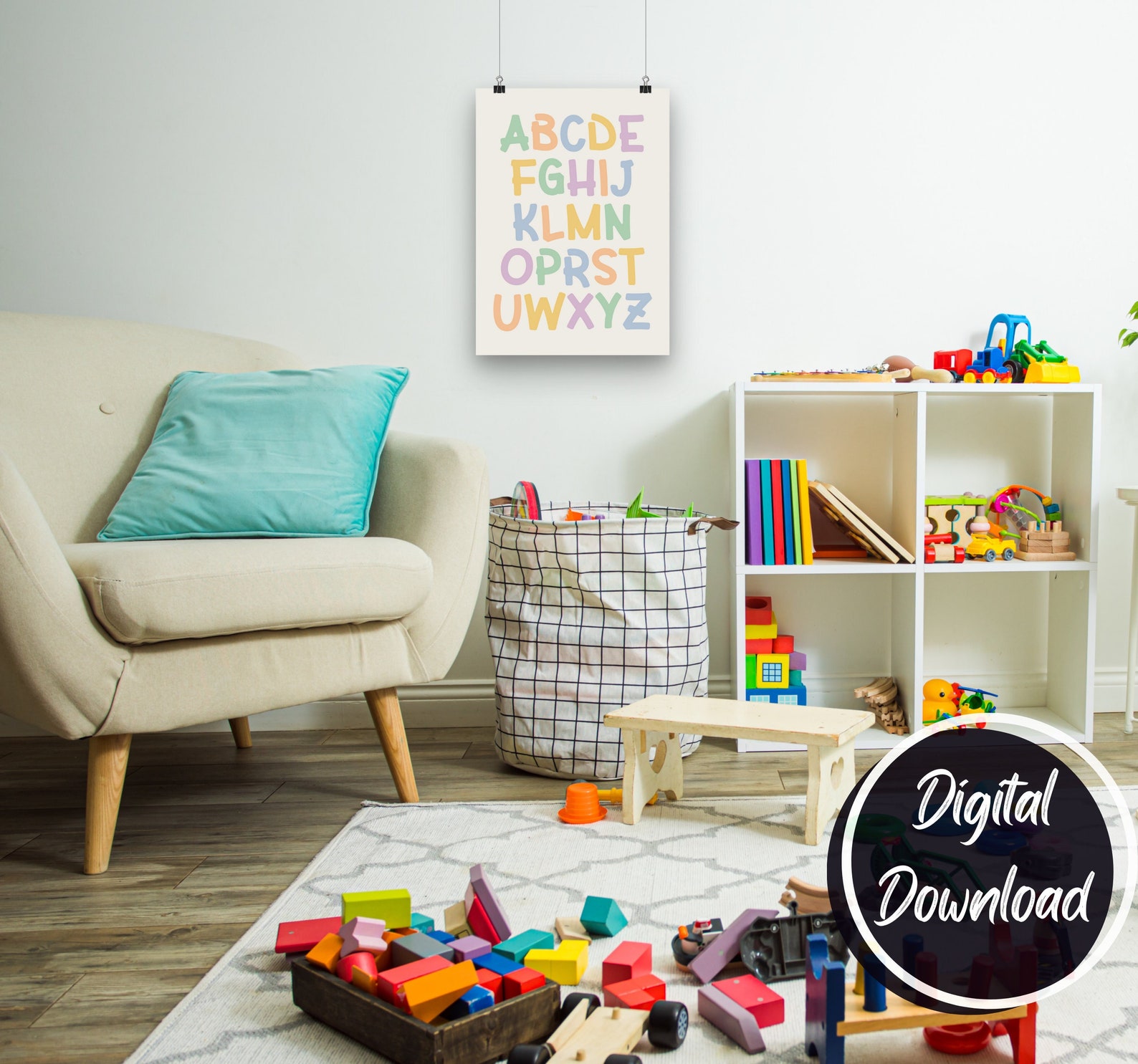 Alphabets Wall Art for Daycare / Printable Alphabets ABC / Playroom ...