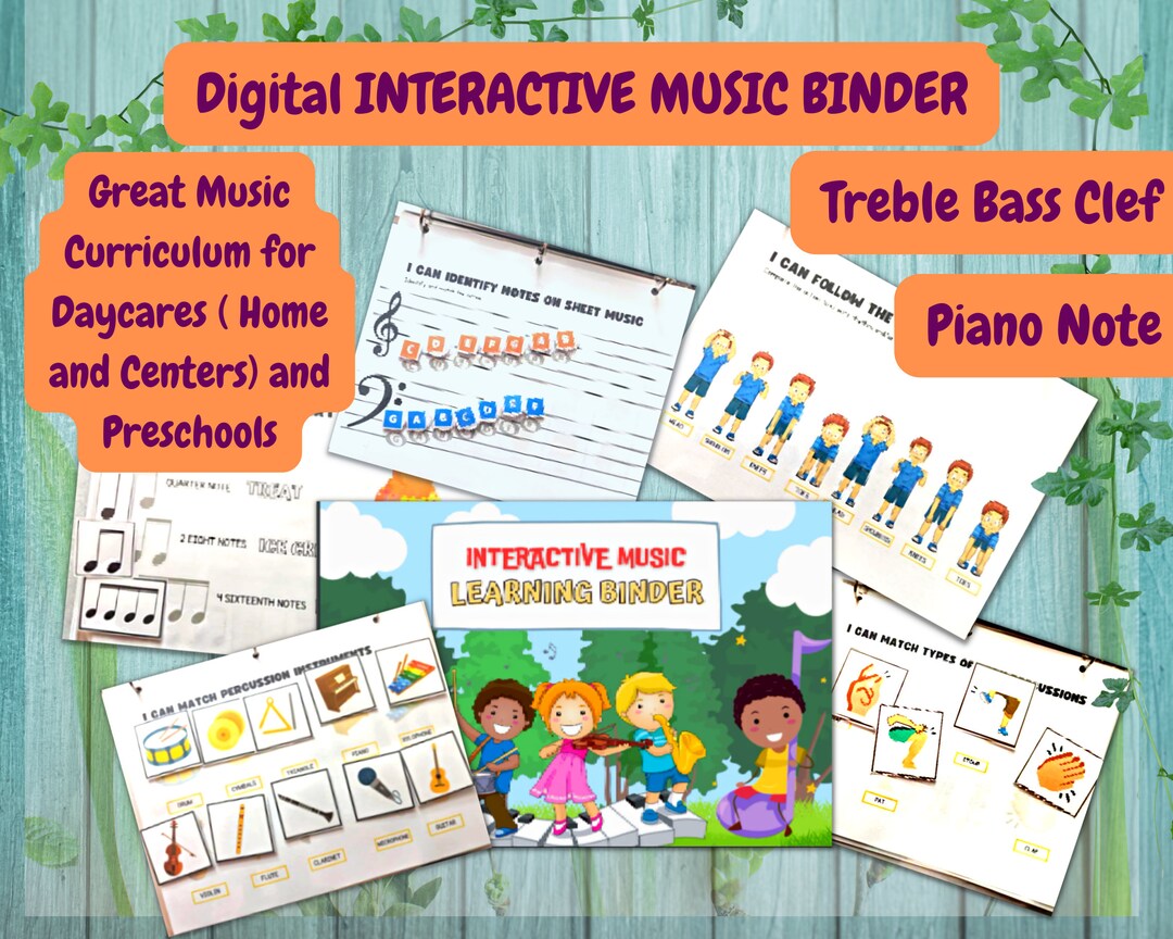 Digital INTERACTIVE MUSIC Binder/treble Bass Clef/ Piano Note/great ...