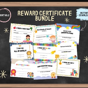 REWARD CERTIFICATE BUNDLE | 9 Reward Certificates for Your Childcare ...
