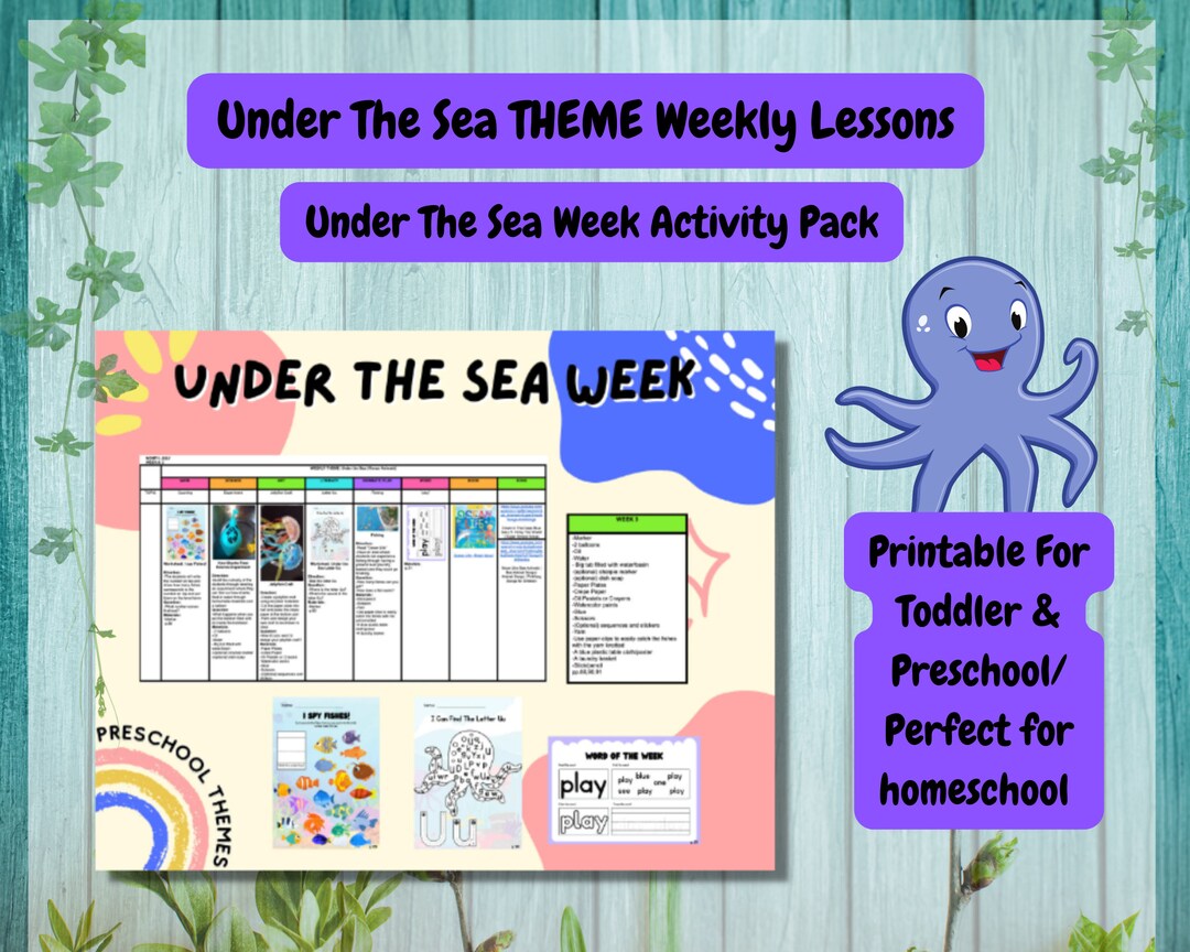 Under the Sea THEME Weekly Lessons/ Under the Sea Week - Etsy