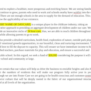 Daycare Provider Grant Writing Proposal Template, Childcare Provider ...