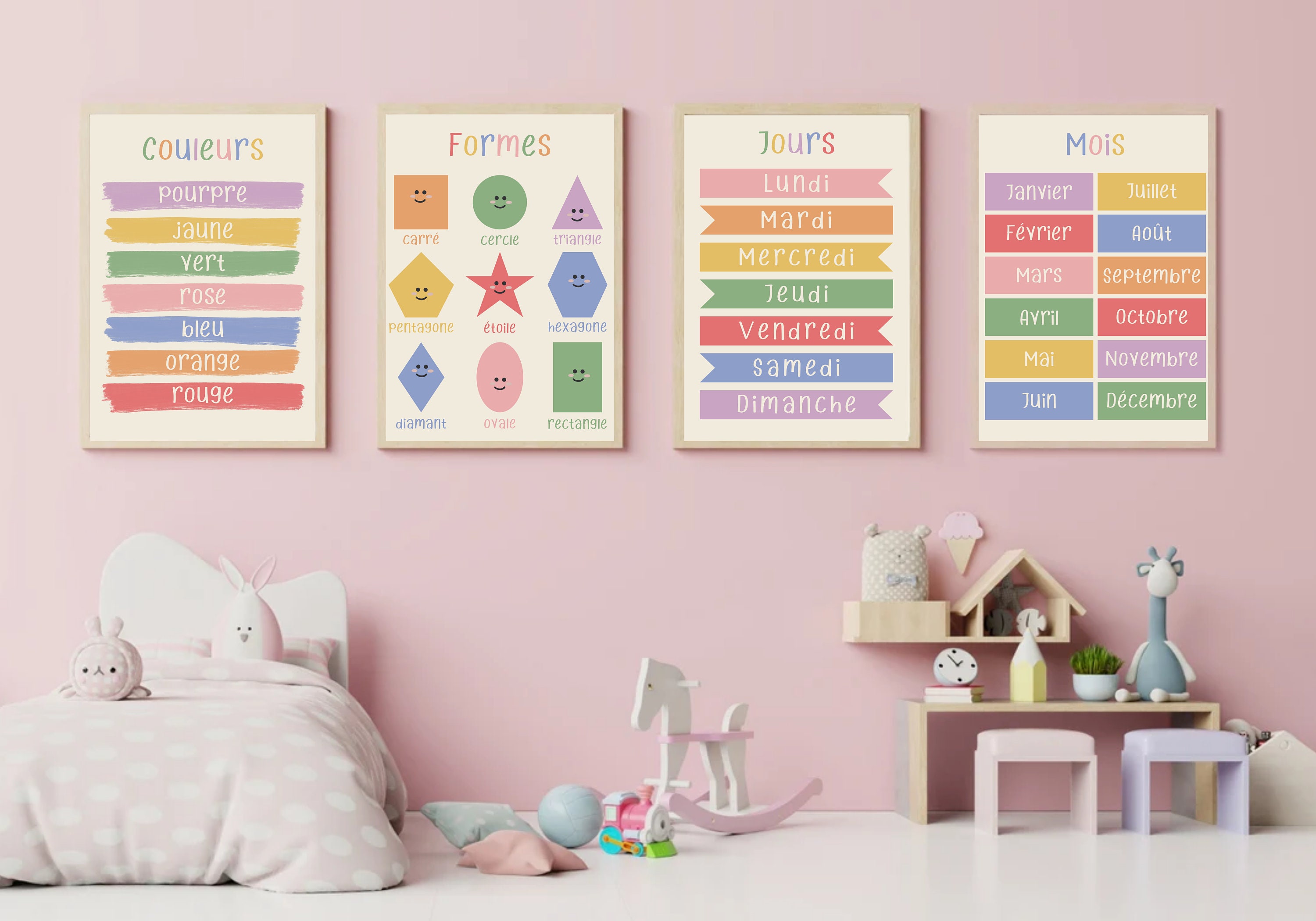 Set of 4 EDUCATIONAL POSTER / Kids Wall Art / Daycare Wall Art Print ...