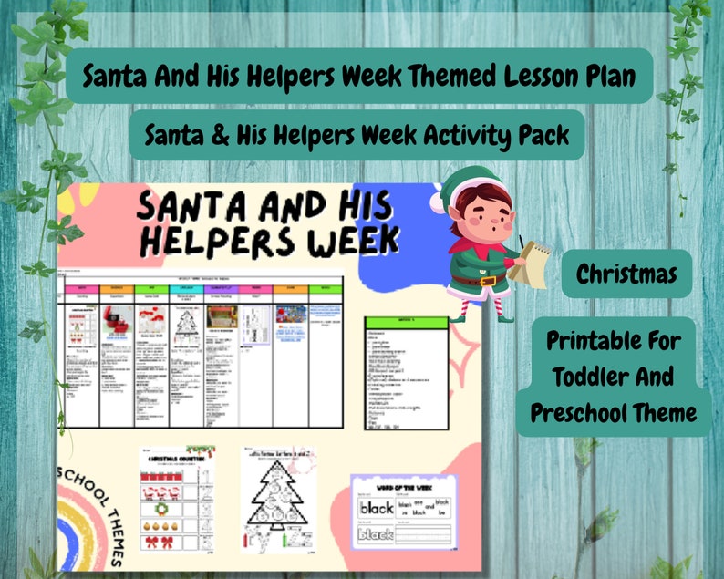 Santa and His Helpers Week Themed Lesson Plan/ Santa & His Helpers Week ...