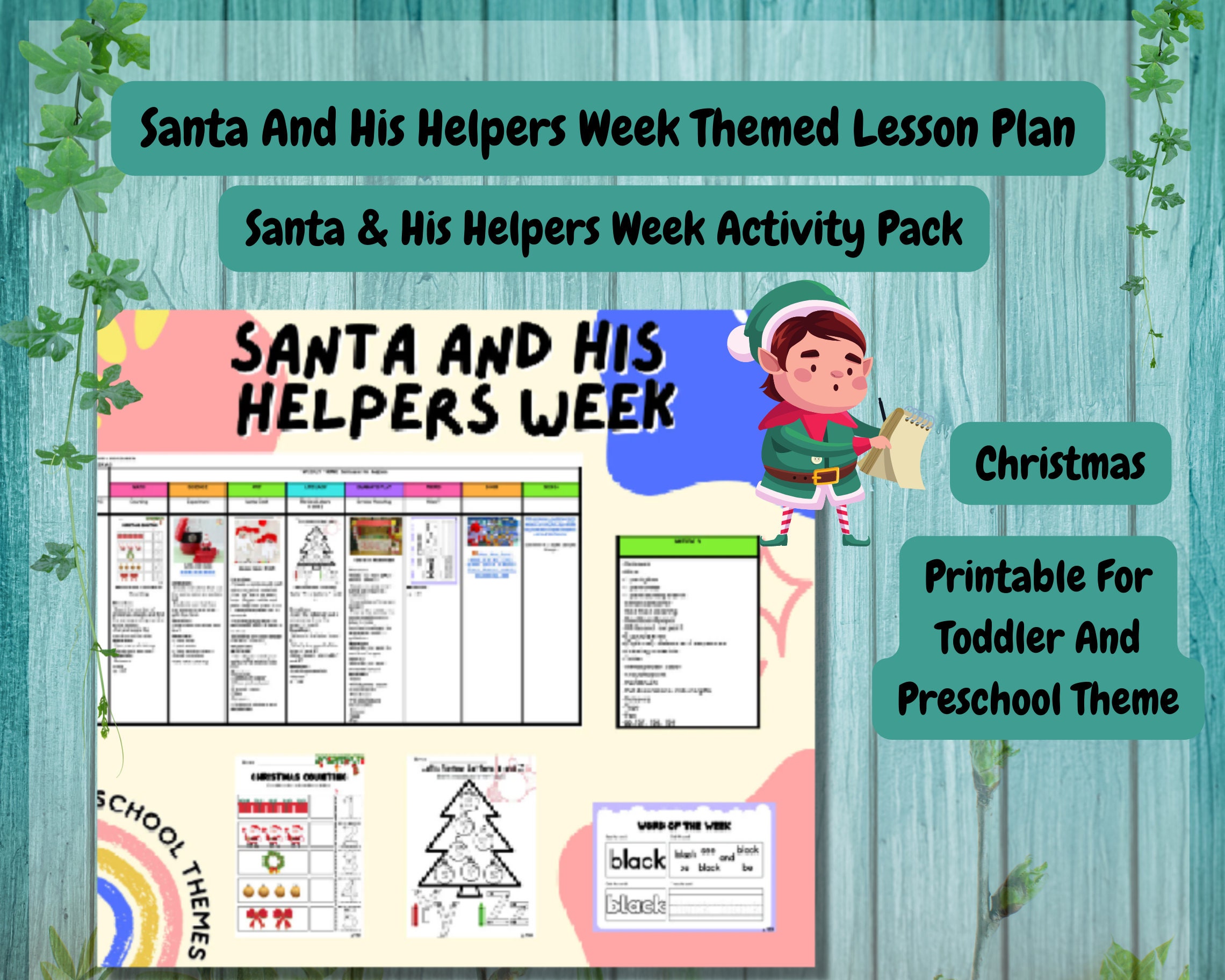 Santa and His Helpers Week Themed Lesson Plan/ Santa & His Helpers Week ...