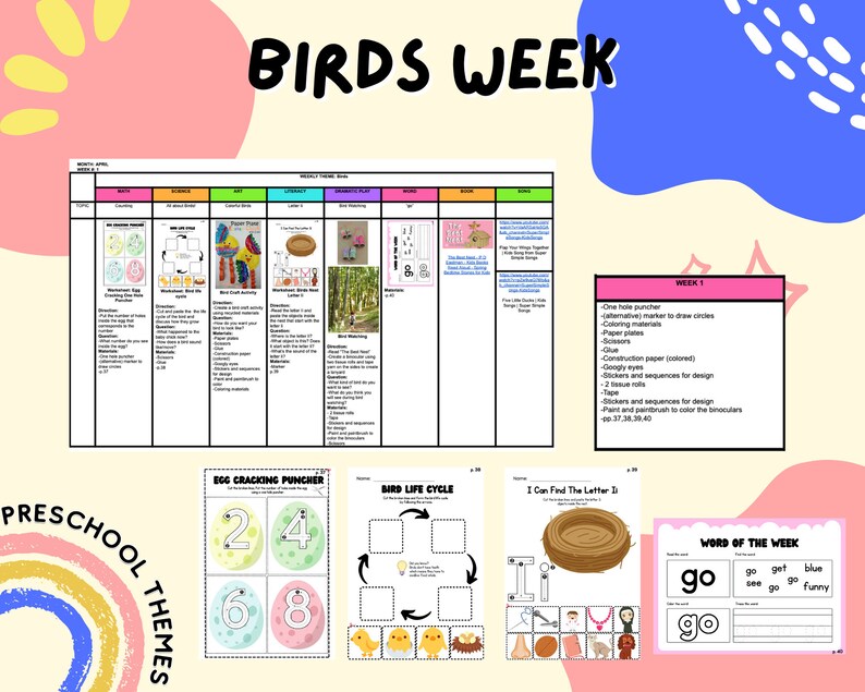 ANIMAL THEMES Printable Preschool Lesson Plan Bundle/perfect for ...