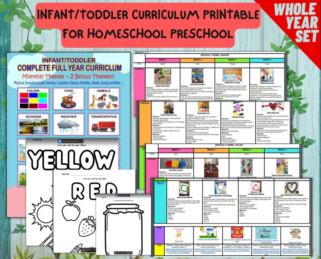 Homeschool Preschool Curriculum: Infant/toddler, Monthly Themes ...