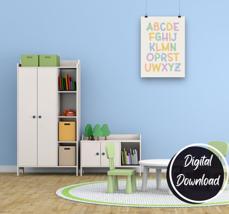 Alphabets Wall Art for Daycare / Printable Alphabets ABC / Playroom ...