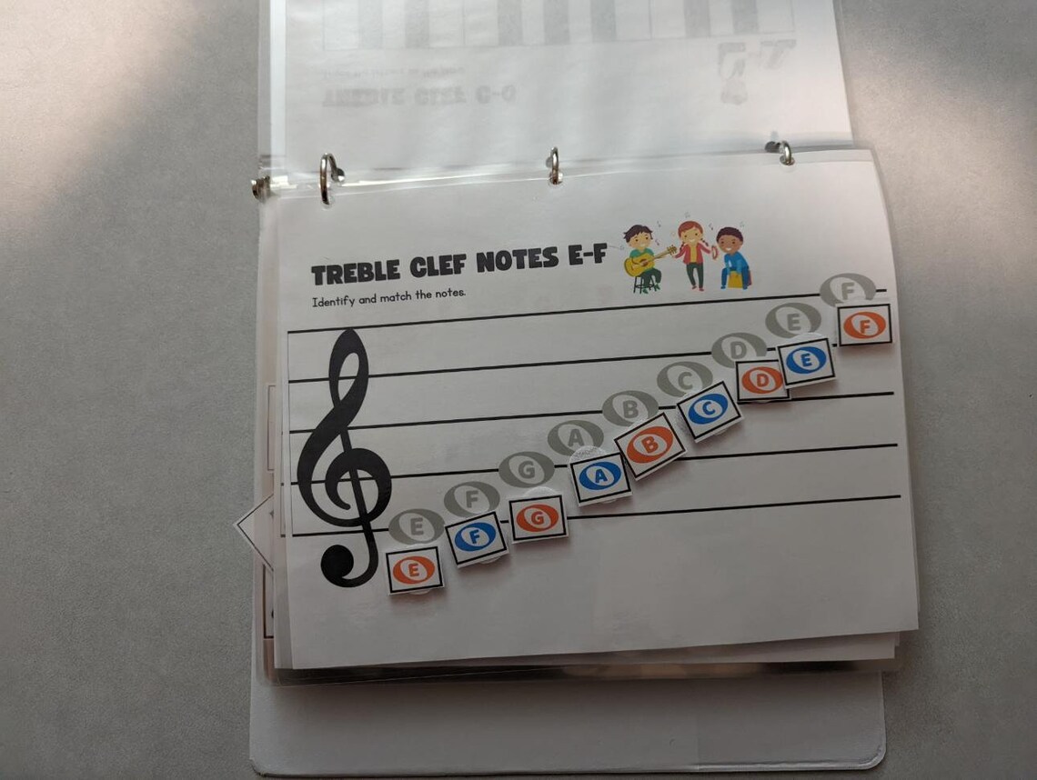 Digital INTERACTIVE MUSIC Binder/treble Bass Clef/ Piano - Etsy